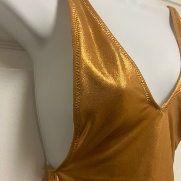 Missguided | Swim | Missguided Bronze Ultimate Plunge One Piece ...